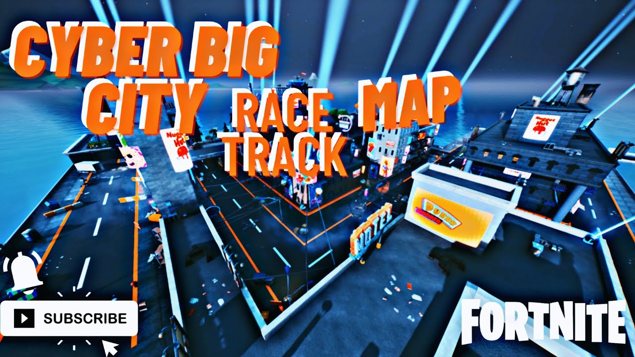 CYBER BIG CITY 🤖 In Fortnite Creative || Car Race With "ISLAND CODE" in ...