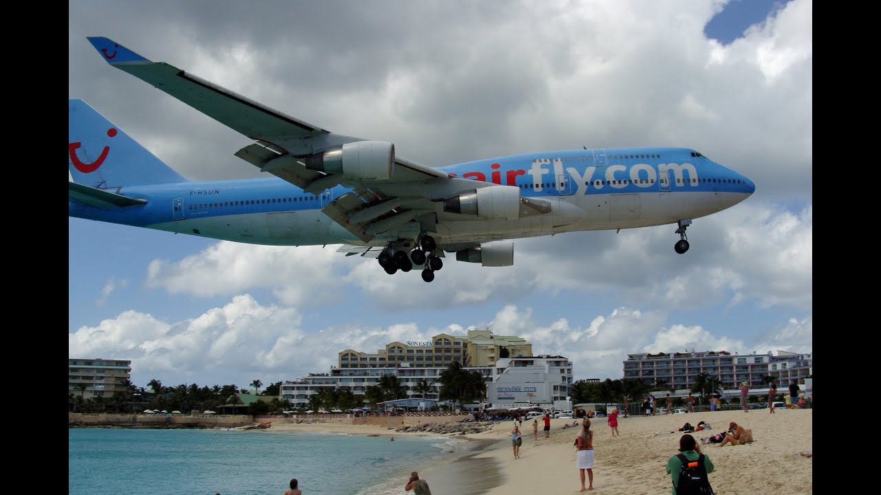 CorsairFly Boeing 747 Landing at St. Maarten - YouTube