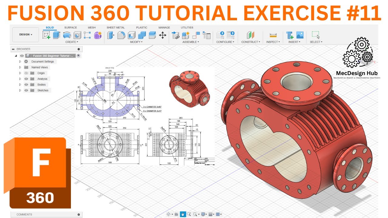 Fusion 360 Beginner Tutorial – Exercise 11 (Step-by-Step Guide for ...
