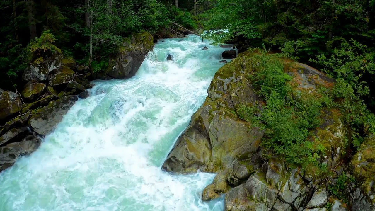 Turquoise Mountain River Flowing | 4K Flowing River Sounds (1 Hour ...
