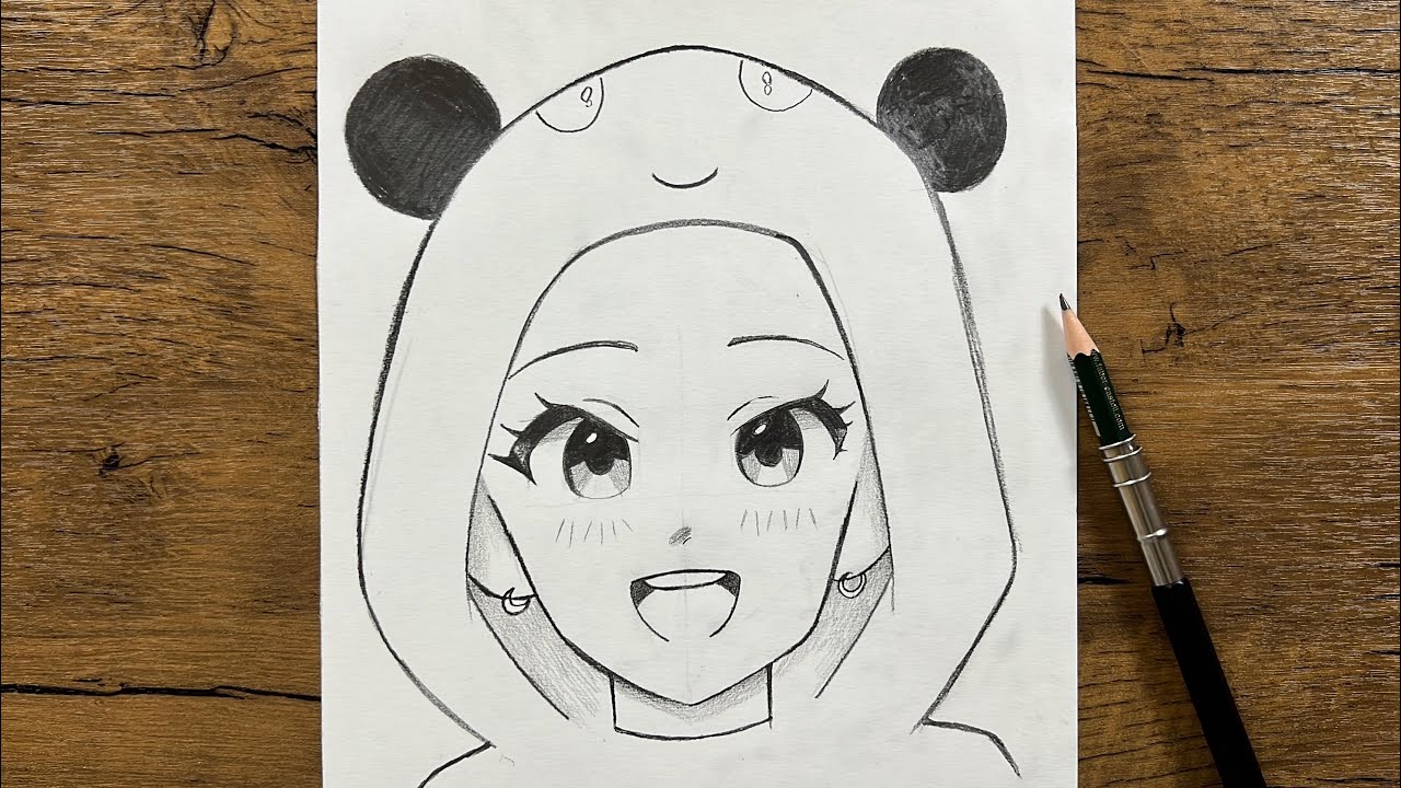 Easy cute anime girl drawing for beginners | How to draw anime girl ...