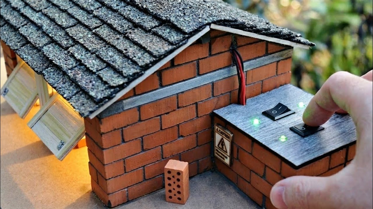 DIY Mini Garage with Tiny Bricks – Realistic Bricklaying Model - YouTube