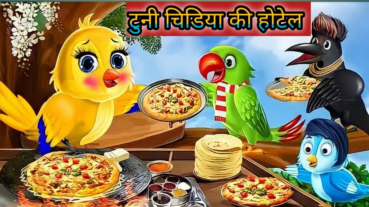 जंगल मे चिडिया की होटल | jungle me baris ki kahani | hindi cartoon ...