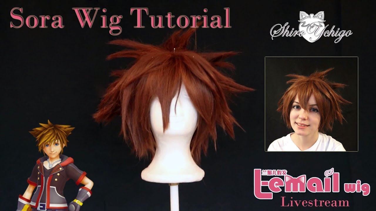 Sora (Kingdom Hearts III) Cosplay Wig Tutorial from L-email wigs // Wig ...