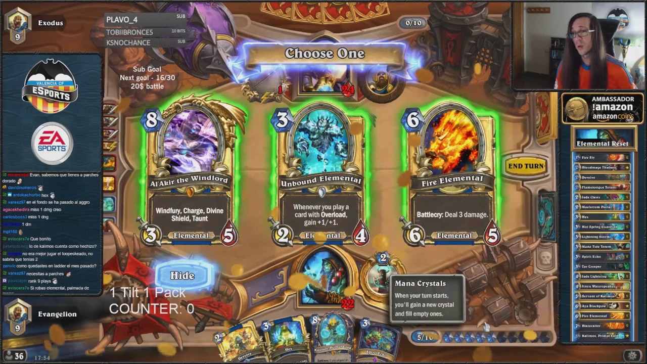 Hearthstone / Chamán Elementales vs Paladín Control / Kalimos MVP - YouTube