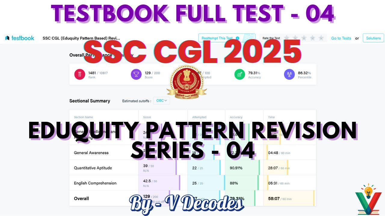 TESTBOOK Full Test - Eduquity Pattern Revision Series - 04 | SSC New ...