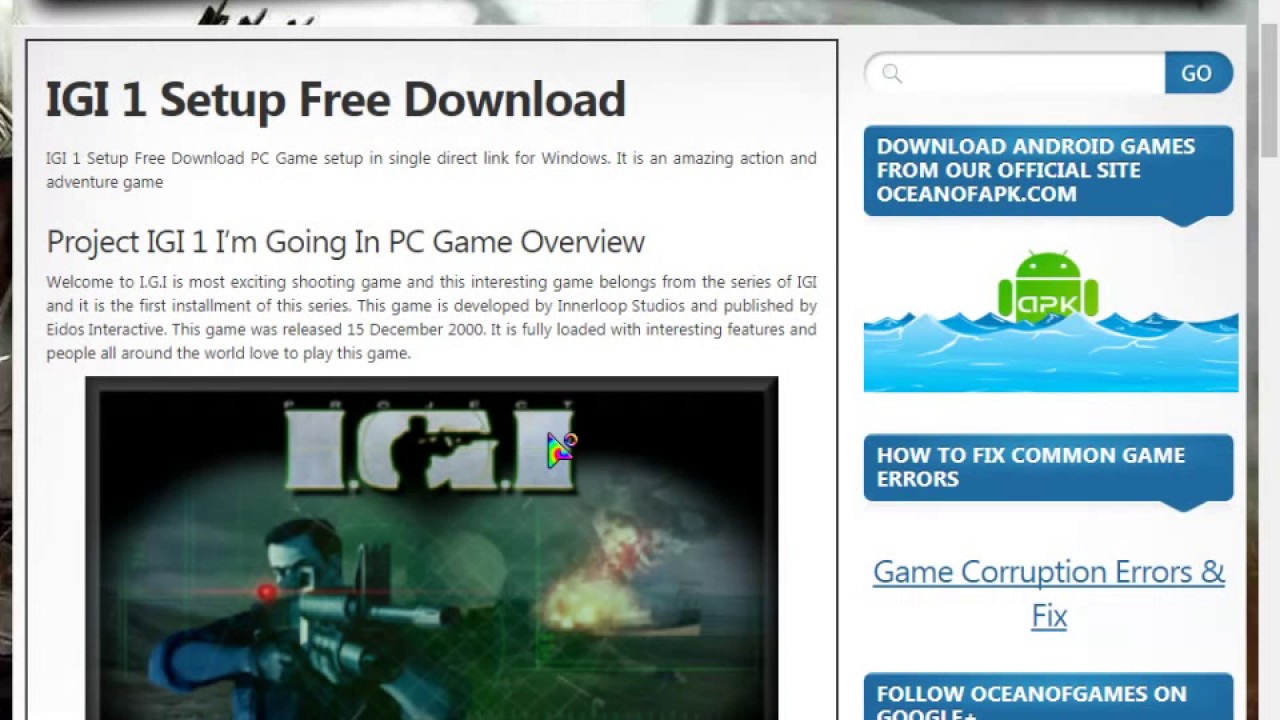 how to download igi 1 for pc - YouTube