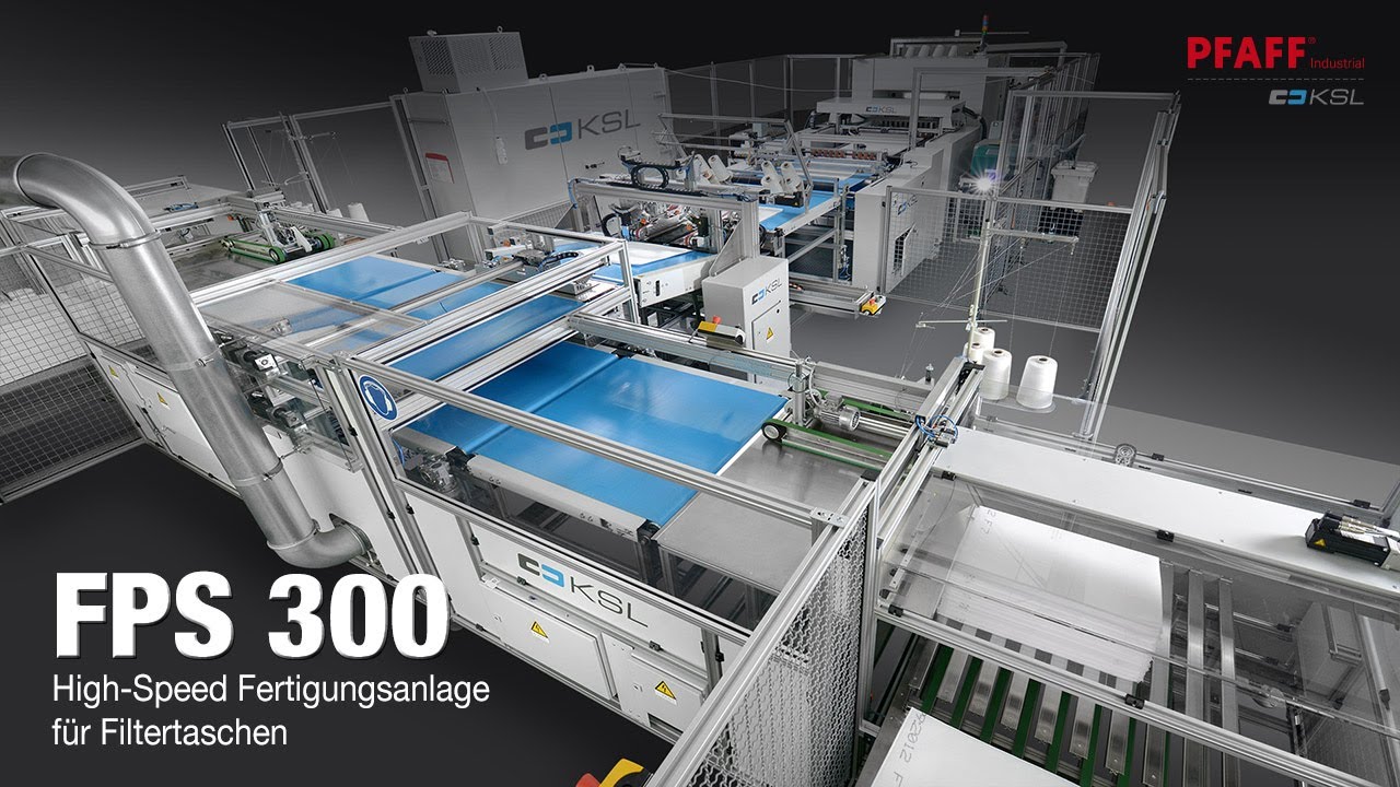 KSL FPS 300 High-Speed Fertigungsanlage (nähen) für Filtertaschen (DE) - YouTube