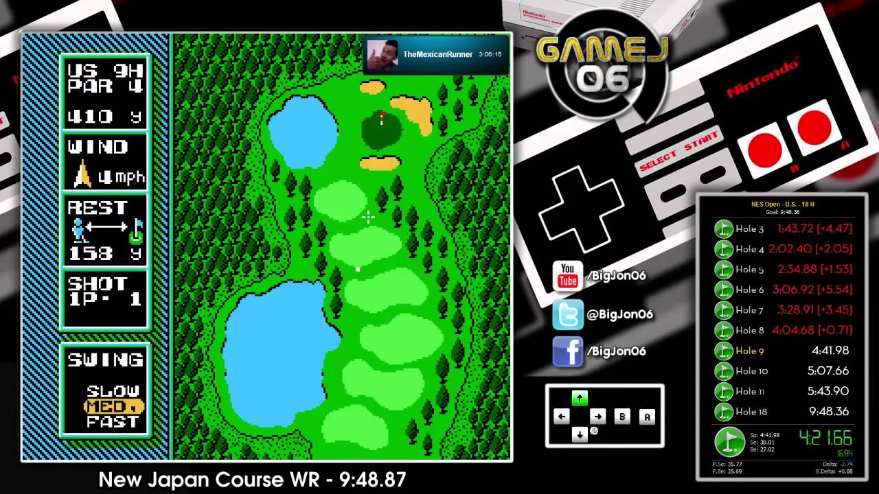 NES Open Tournament Golf - U.S. 18 Hole - 9:30.17 (WR) - YouTube