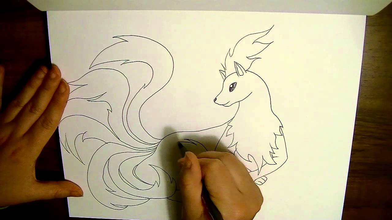Pokemon Ninetales Speed Drawing - YouTube