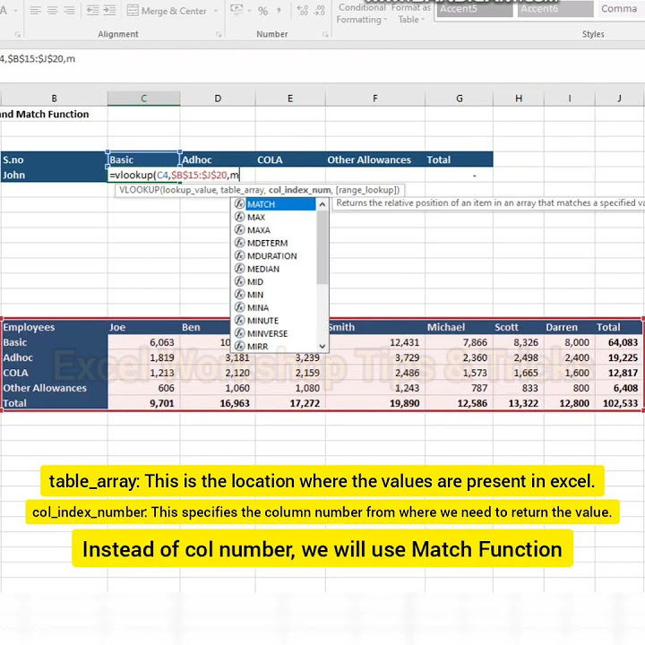 Advanced Excel Tipvlookup With Match Function Excel Workhacks Corporate Accounting