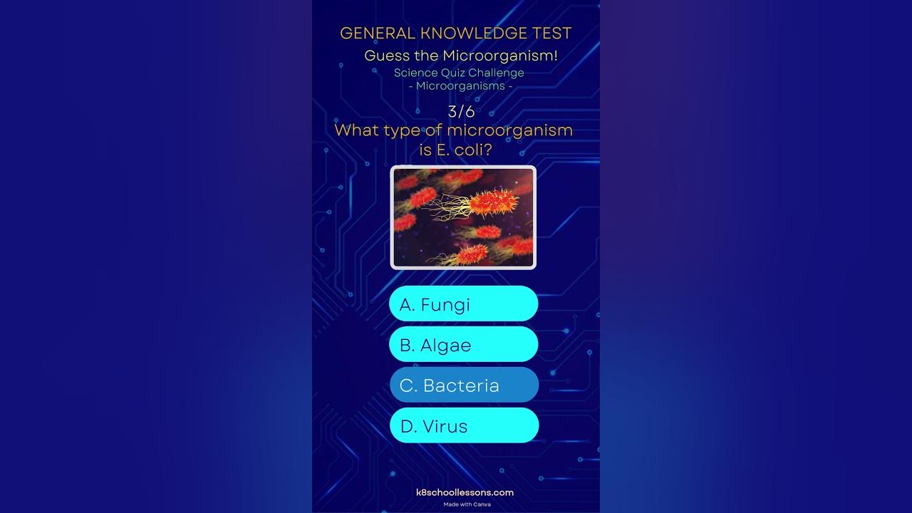 Science Quiz Challenge 🦠🔬🧫! Guess the microorganism! #sciencequiz # ...