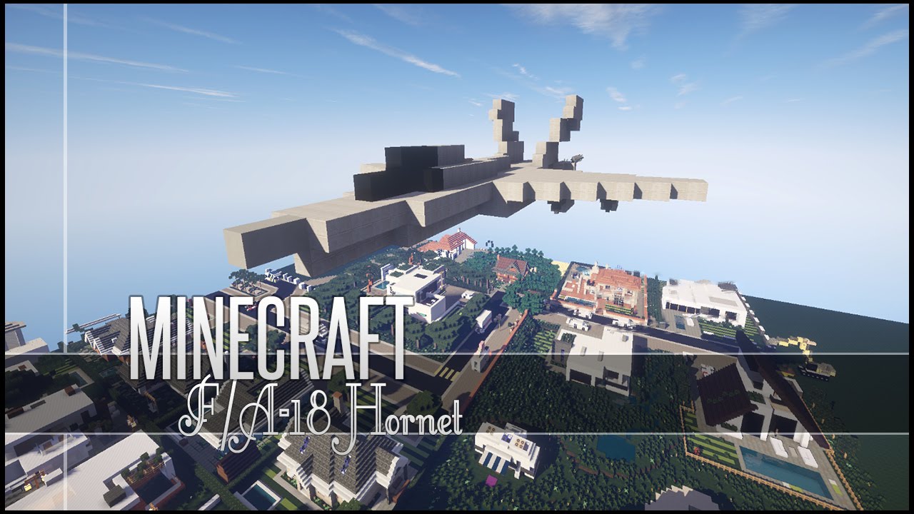 Minecraft Vehicle Tutorial - F/A-18 Hornet Jet - YouTube
