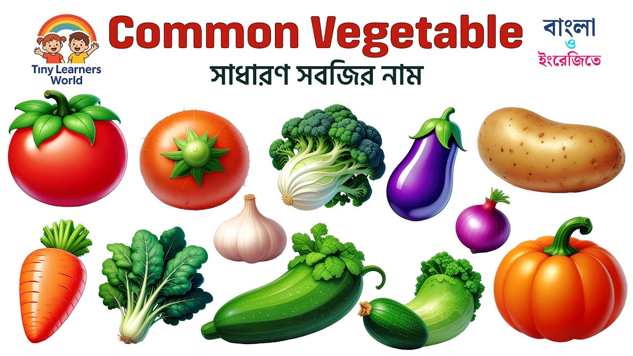 Common Vegetable Names in Bangla and English | ২০টি সবজির নাম বাংলায় ও ...