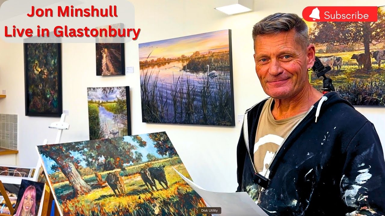 Jon Mishull painting live in the Heart of the Tribe Gallery - YouTube