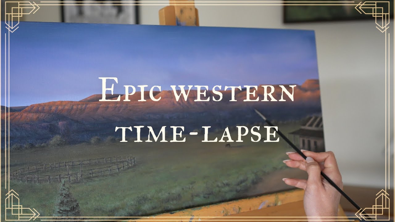 Epic Western Landscape // Time-Lapse // Original Oil Painting - YouTube