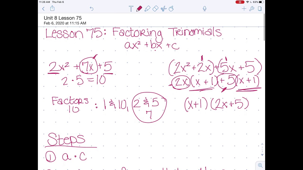 Saxon Algebra 1 Lesson 75 - YouTube