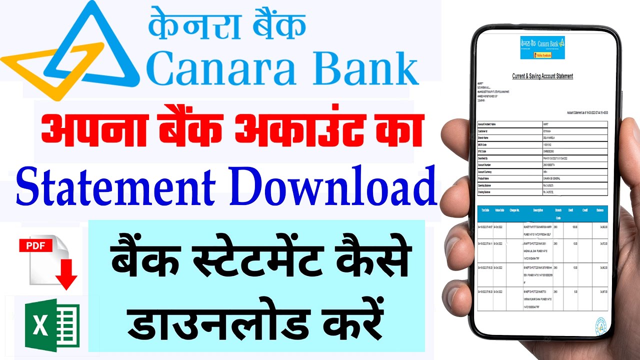 How to download canara bank statement pdf or excel 2023 | Canara Bank Statement Download kaise ...