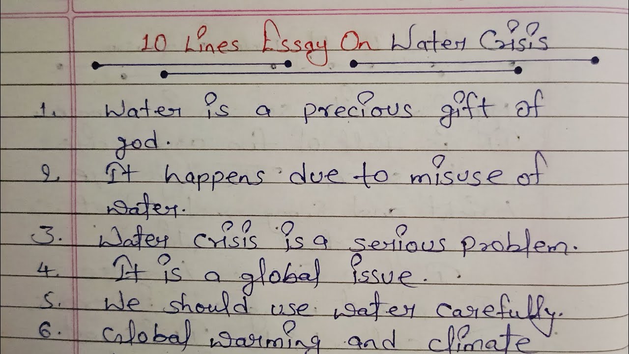 10 lines on water scarcity/10 lines on water crisis/essay on water ...
