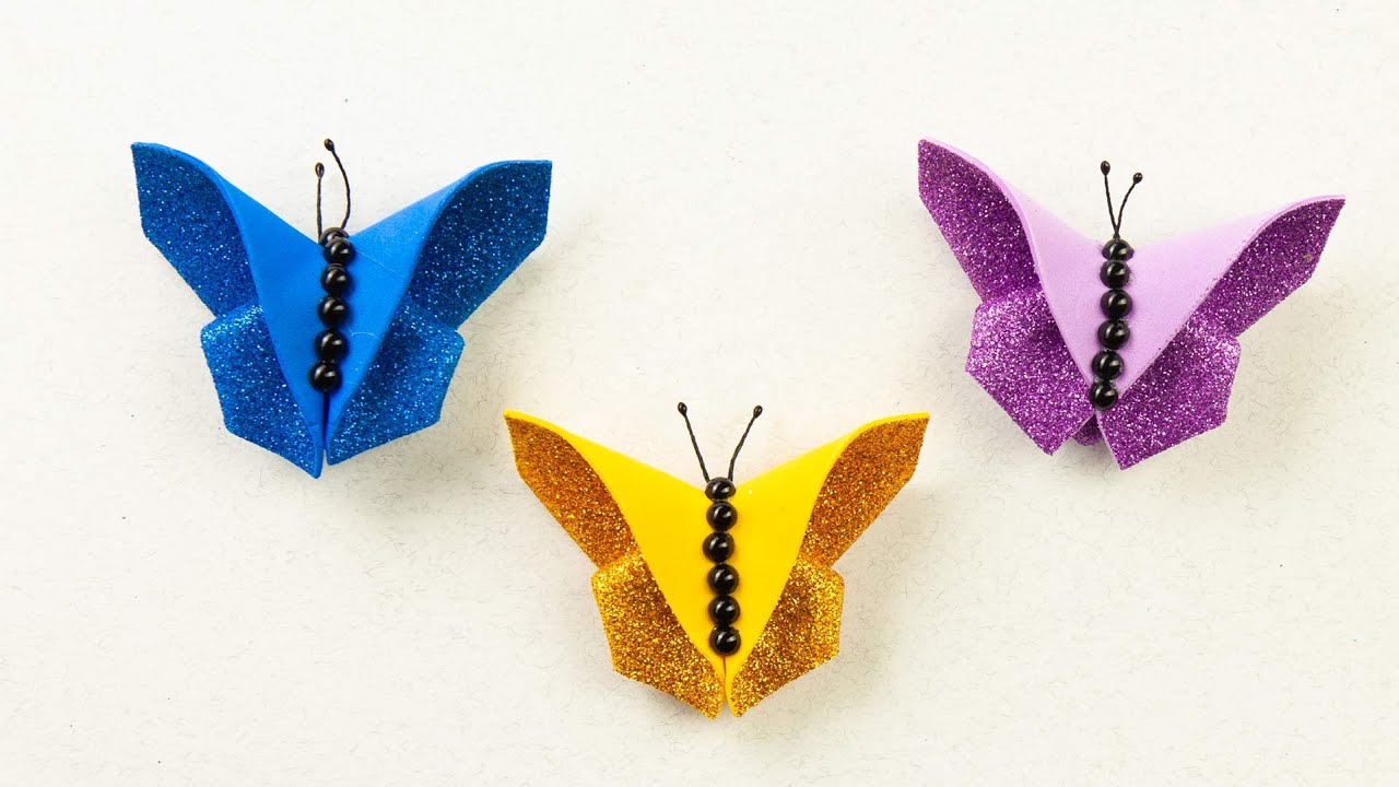 DIY Butterfly from foam sheet | How to make Butterfly from Glitter ...