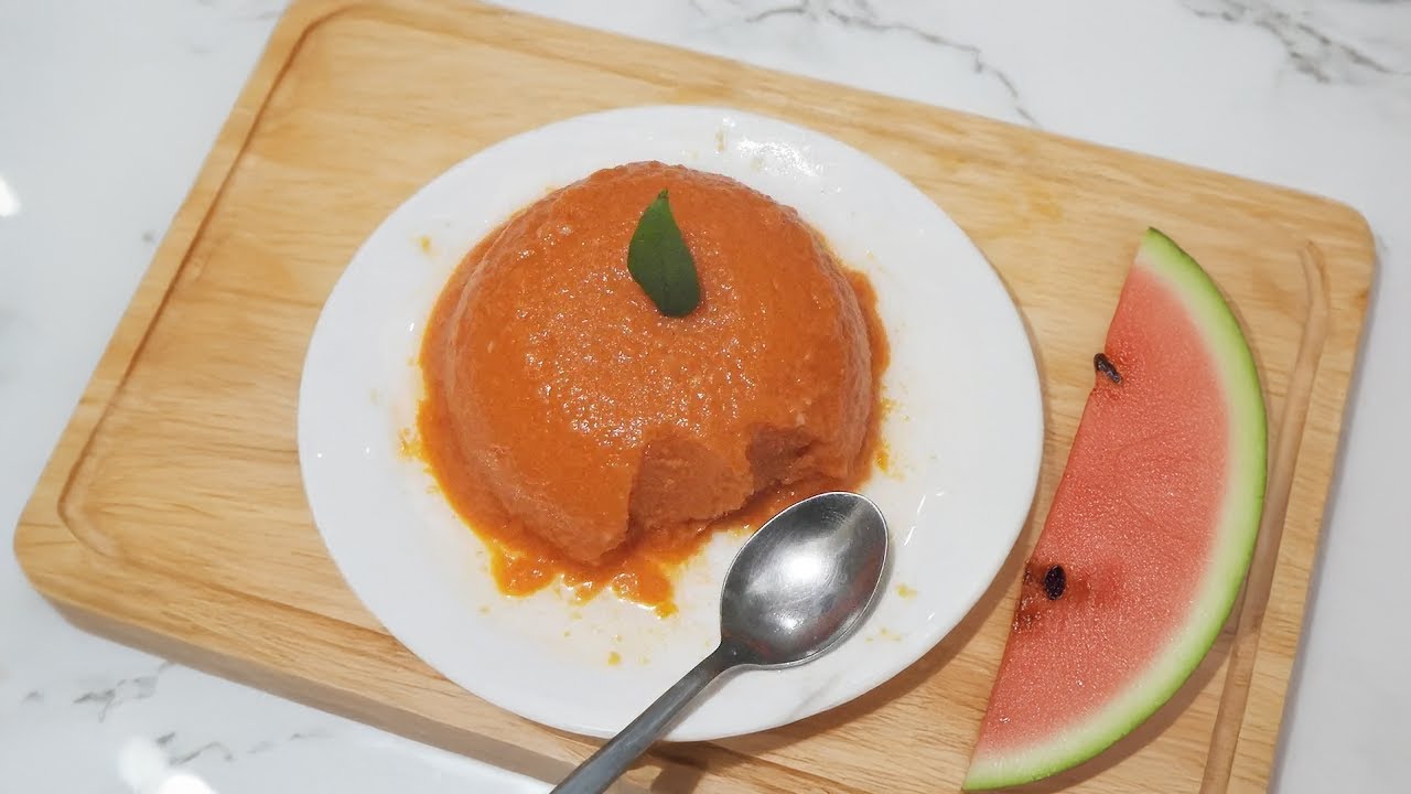watermelon pudding with corn flour || healthy watermelon dessert || no ...