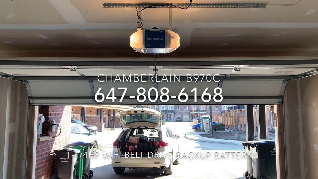 Chamberlain B970C 1 1/4HP Wifi Belt Drive Whisper DC Garage Door Opener ...