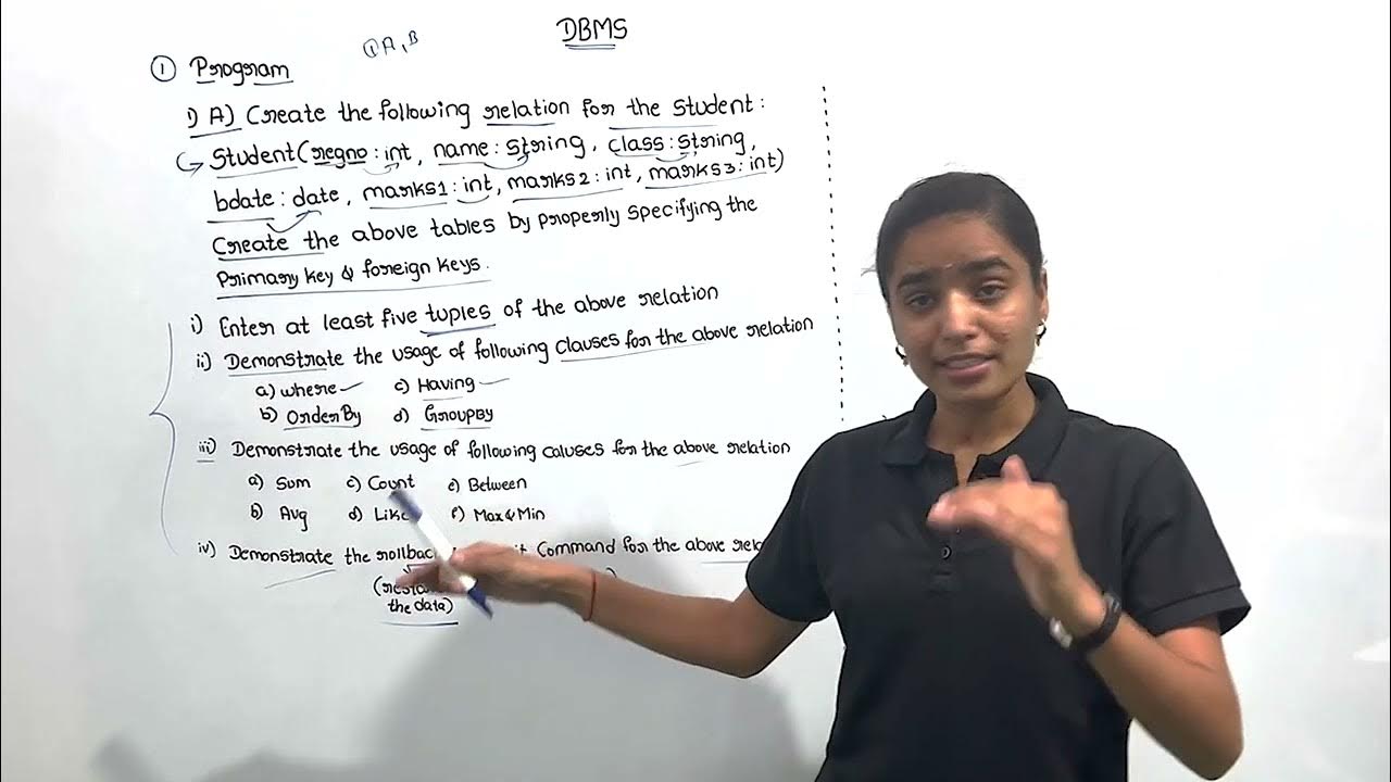 DBMS 1ST LAB PROGRAM (A)| CREATE TABLE STUDENT| BCA 3RD SEM| DATABASE ...