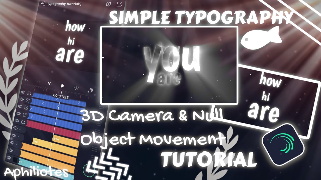 Simple Typography 3D Camera & Null Object Movement Tutorial || Alight Motion w/ English ...
