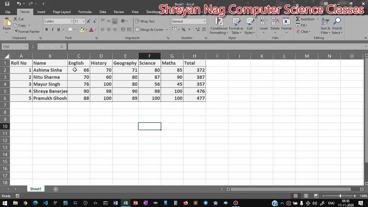 ICSE Class 7 Chapter 5 Spreadsheet An Introduction Part 2 - YouTube