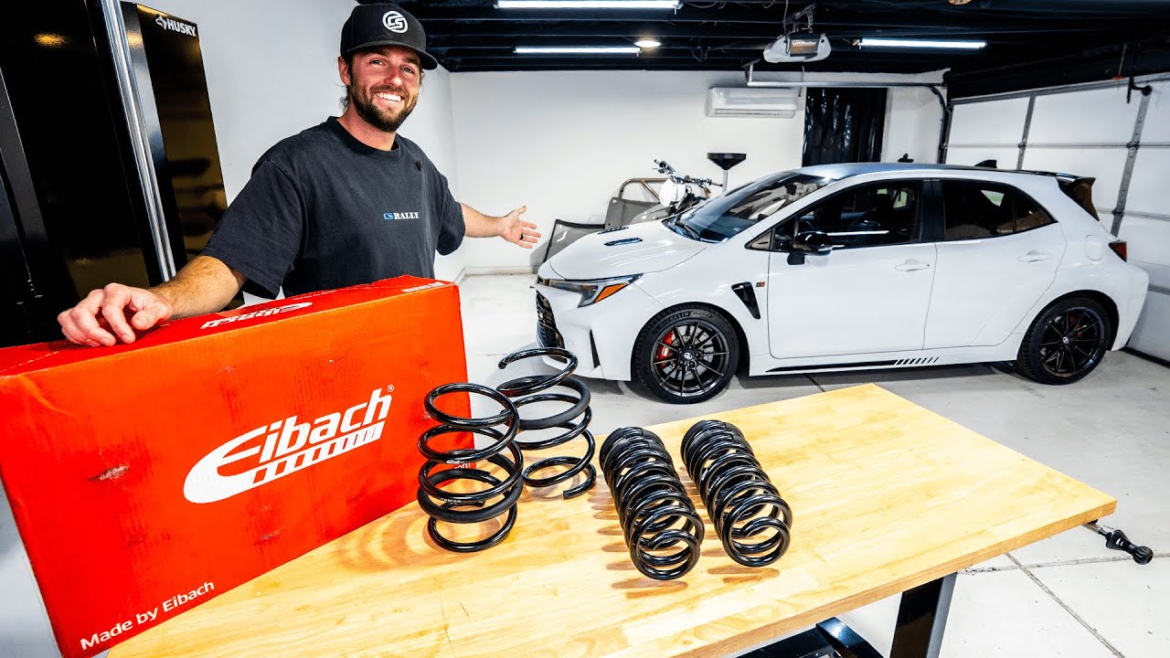 Eibach Lowering Springs Install GR Corolla - YouTube