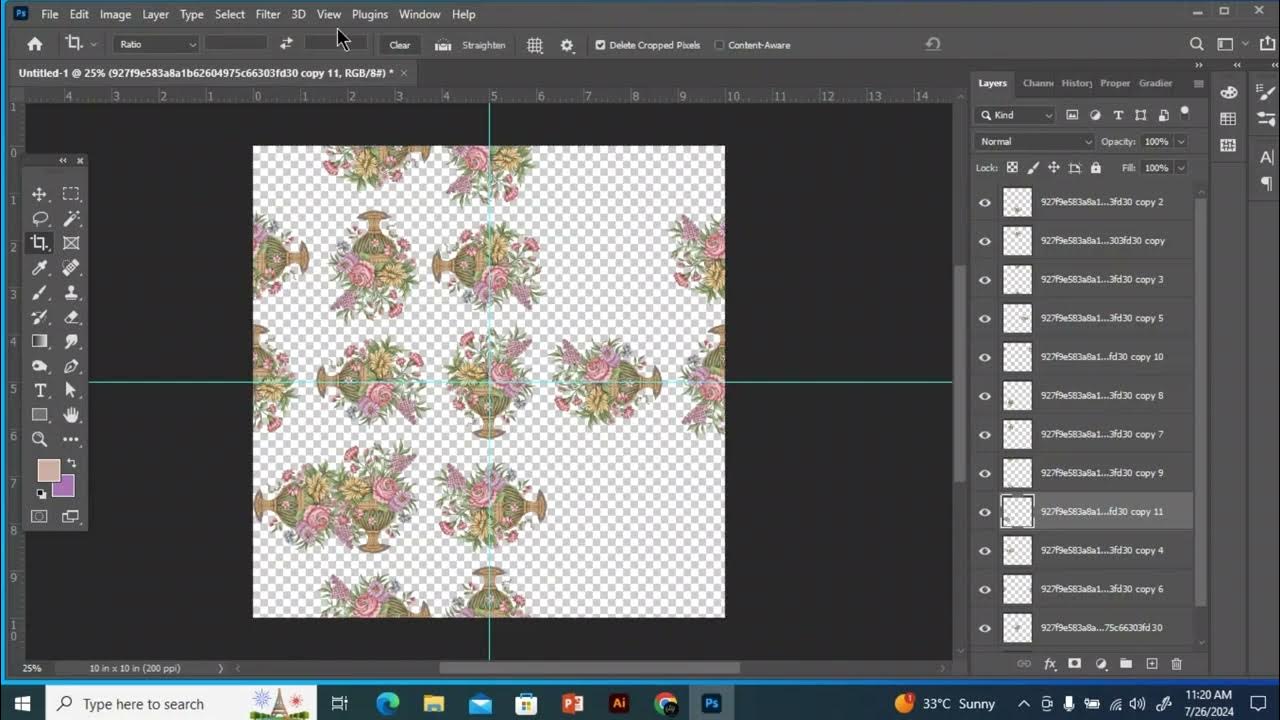 how to make turnover repeat for textile designing in adobe photoshop online zoom class - YouTube