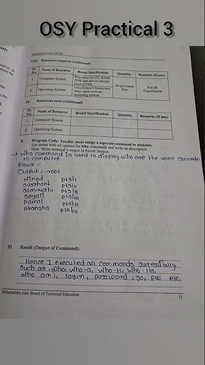 Operating System (22516) Practical 3 | Laboratory Manual Answers # ...