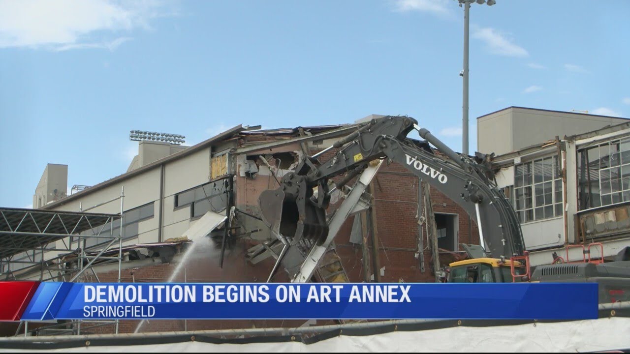 Demolition begins on art annex in Springfield - YouTube