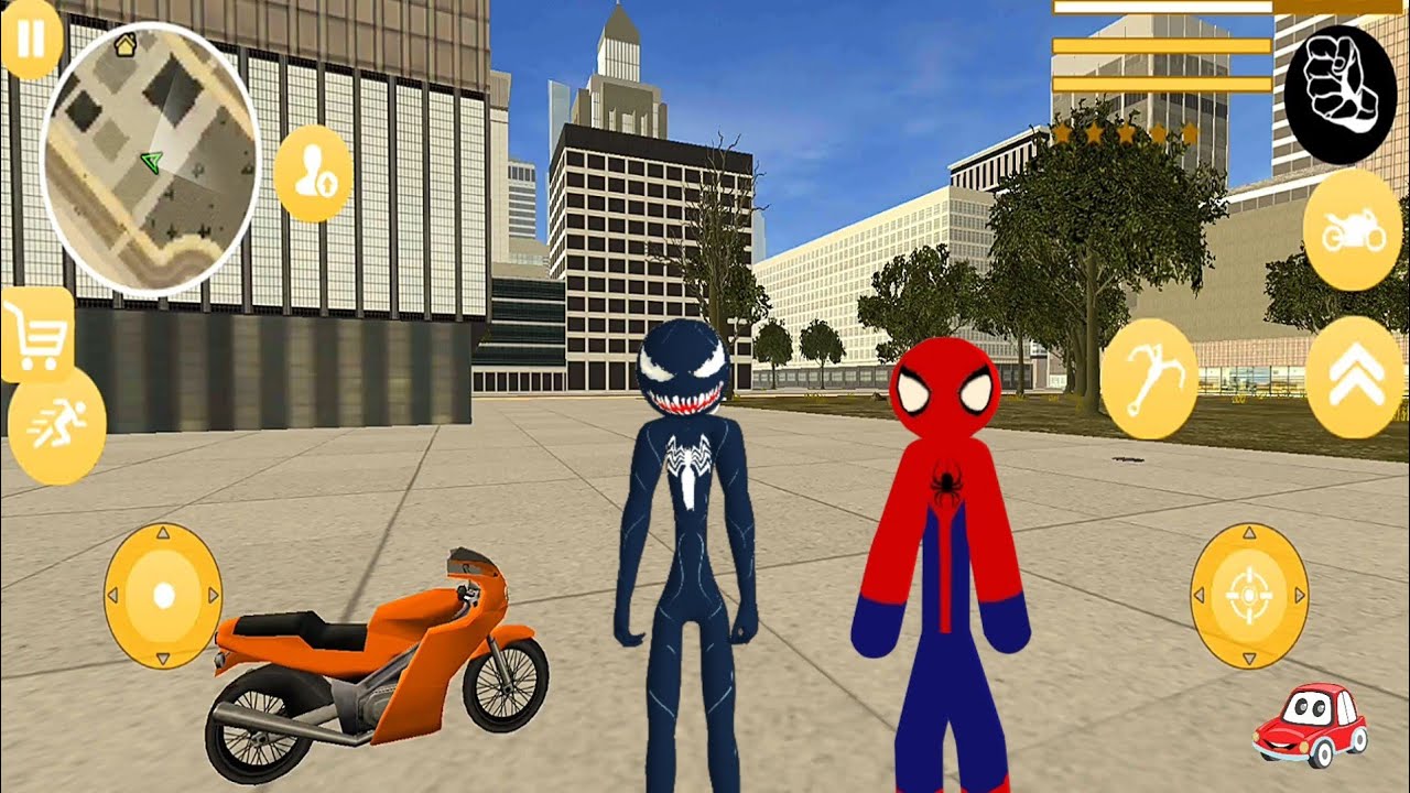 Venom Stickman Rope Hero #1 Android Gameplay - YouTube