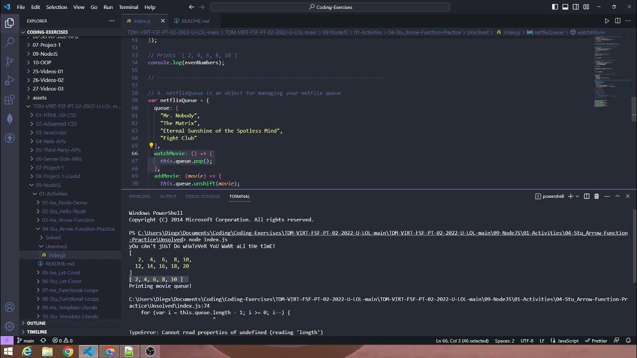 Node 04 Arrow Functions Practice - YouTube