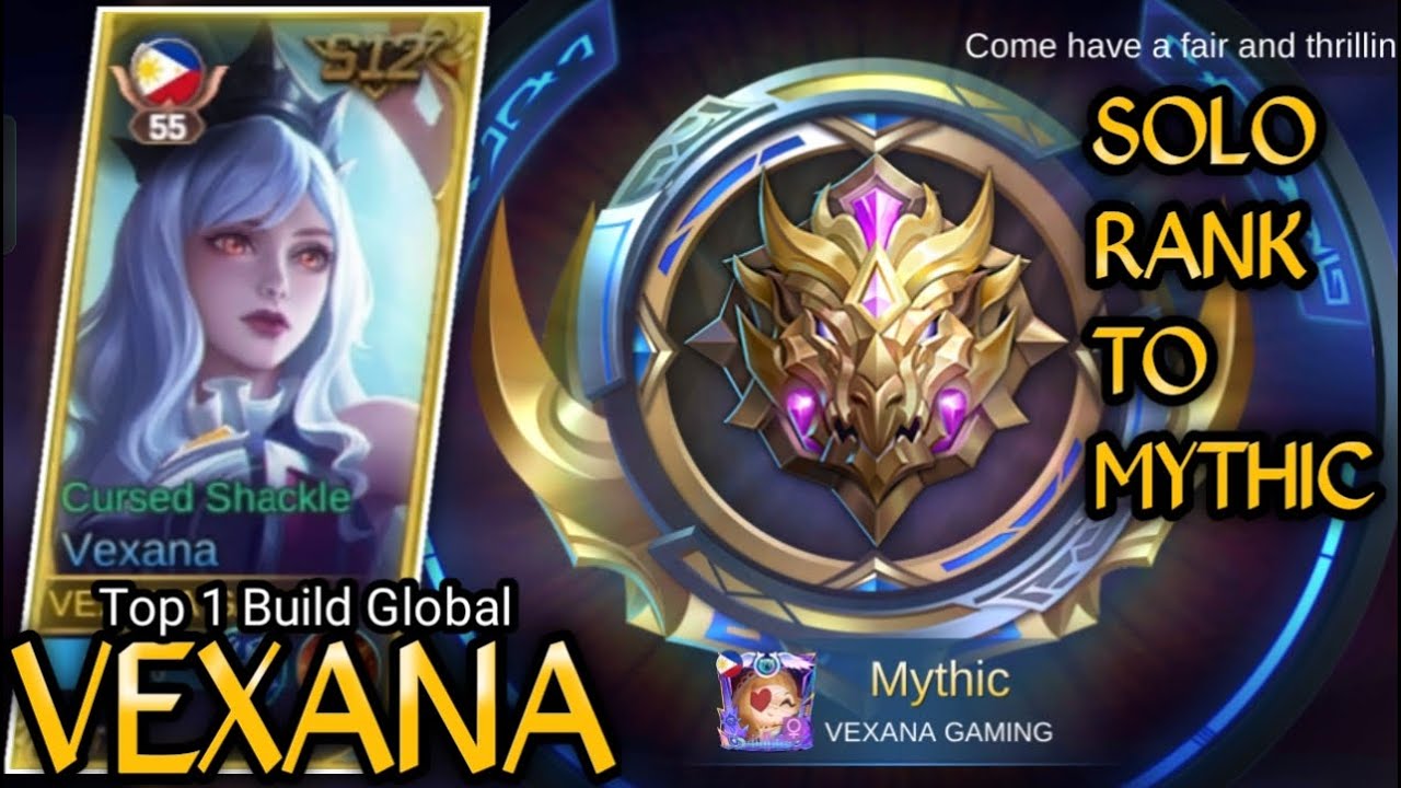 SOLO RANK TO MYTHIC VEXANA | VEXANA GAMEPLAY | MLBB #mlbb #trending ...