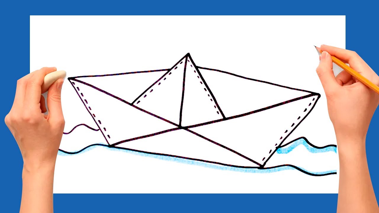 HOW TO DRAW A PAPER BOAT EASY - YouTube
