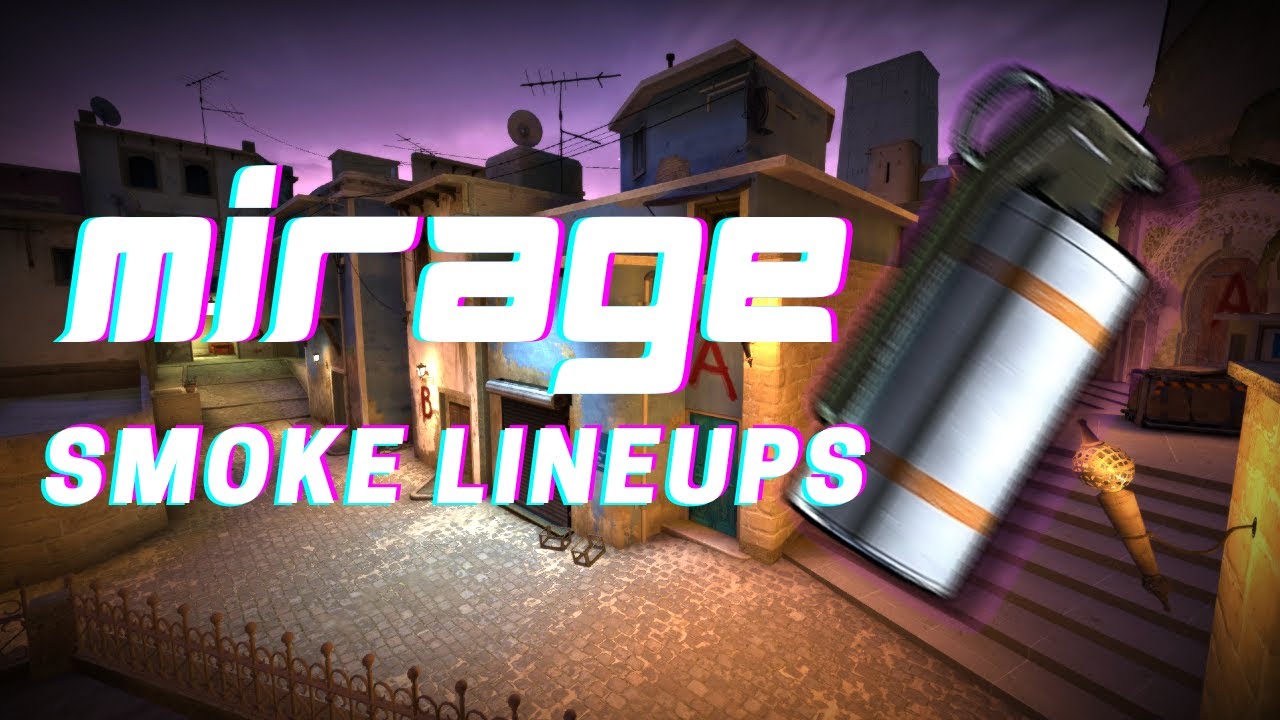 CS:GO | Mirage - Mid & B Site Smoke Lineups (64 TICK) - YouTube