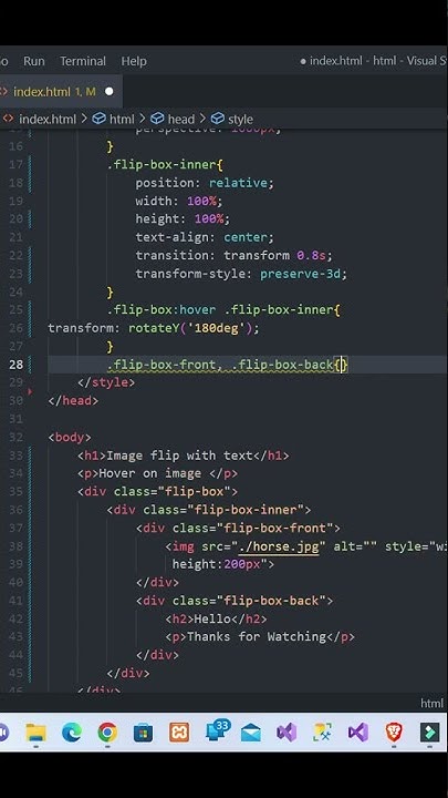 How to create an animated 3D flip of image with text #css #3d #flip #image #shorts - YouTube