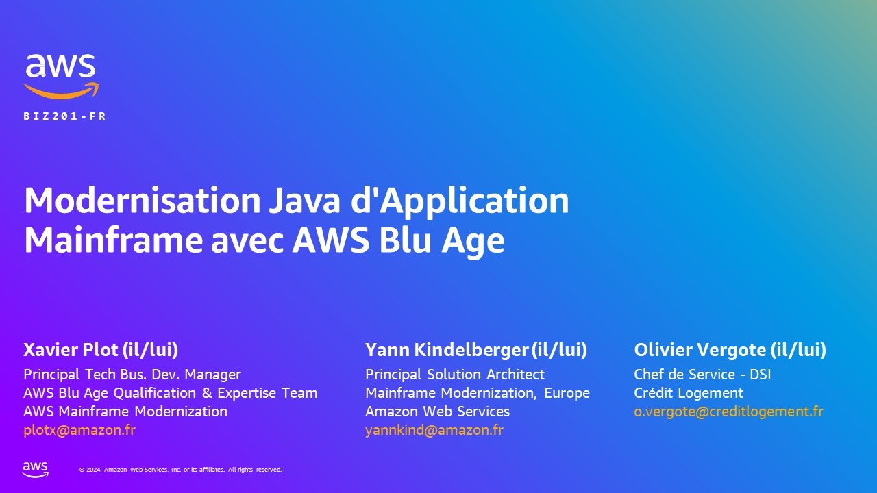 AWS Summit Paris 2024 - Modernisation Java d'Application Mainframe avec AWS Blu Age (BIZ201-FR ...