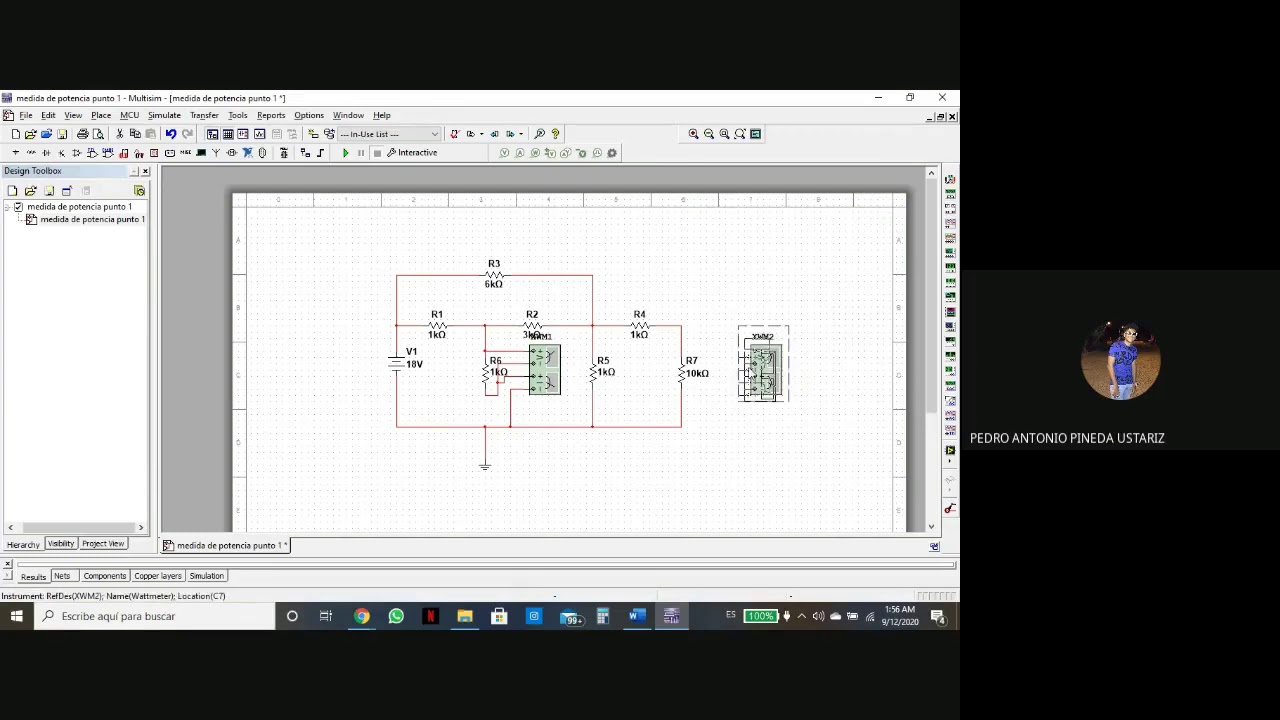 COMO MEDIR LA POTENCIA DE UNA RESISTENCIA EN MULTISIM - YouTube