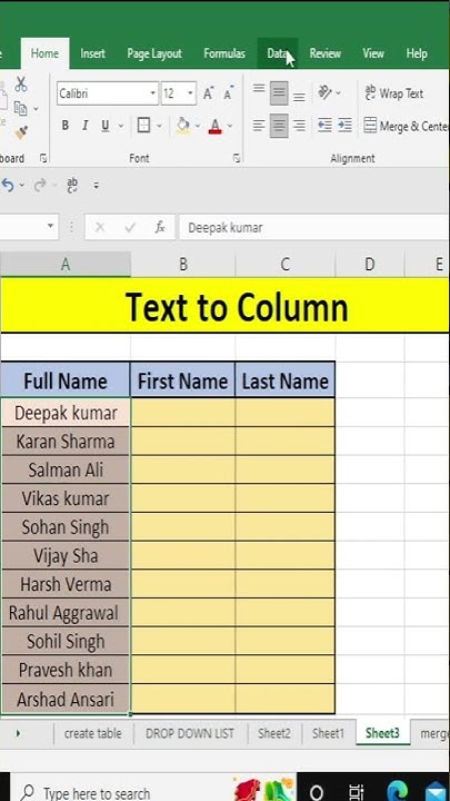 Excel me Text to Columns Function ka use kaise kare // Text to columns ni excel // Learning ...