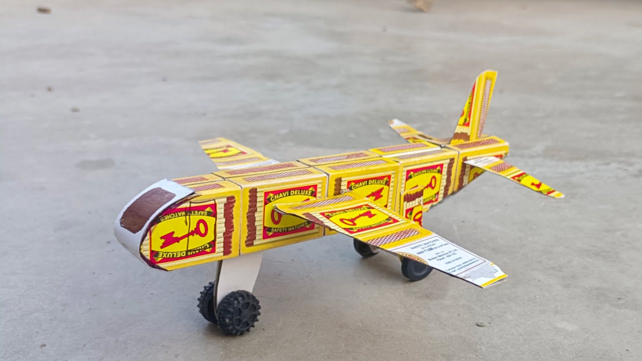 How To Make Airplane At Home | Machis Ka Hawai Jahaj | Diy Matchbox Toy ...