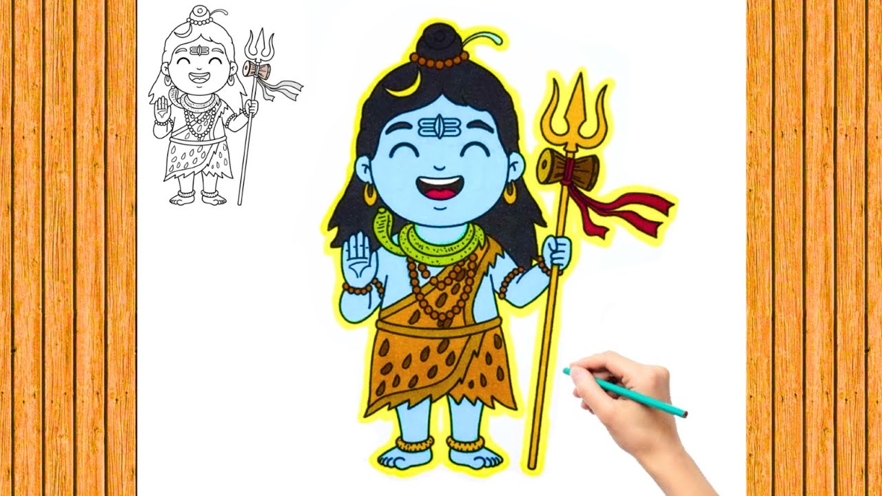 Cute Shiv Ji Colouring Pages | Mahadev Art | #shiv #mahadev - YouTube