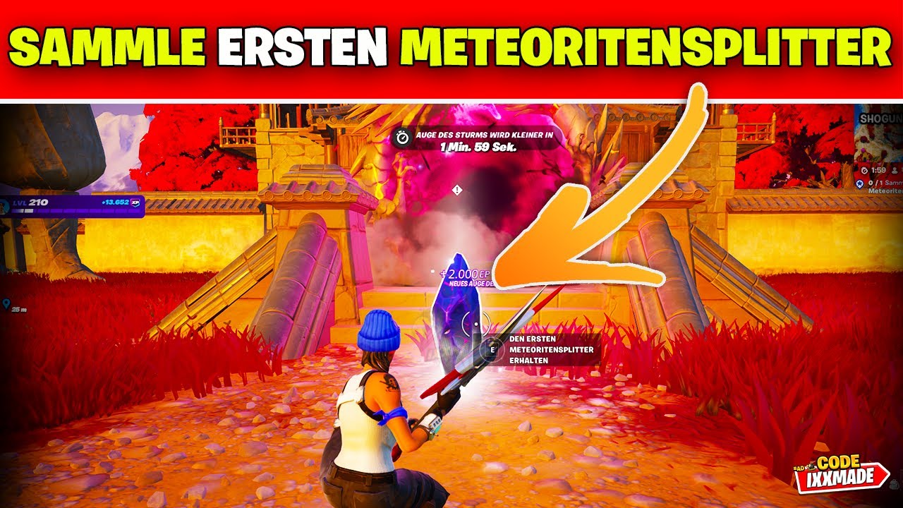Sammle den ersten Meteoritensplitter ein Fortnite Splitter der ...