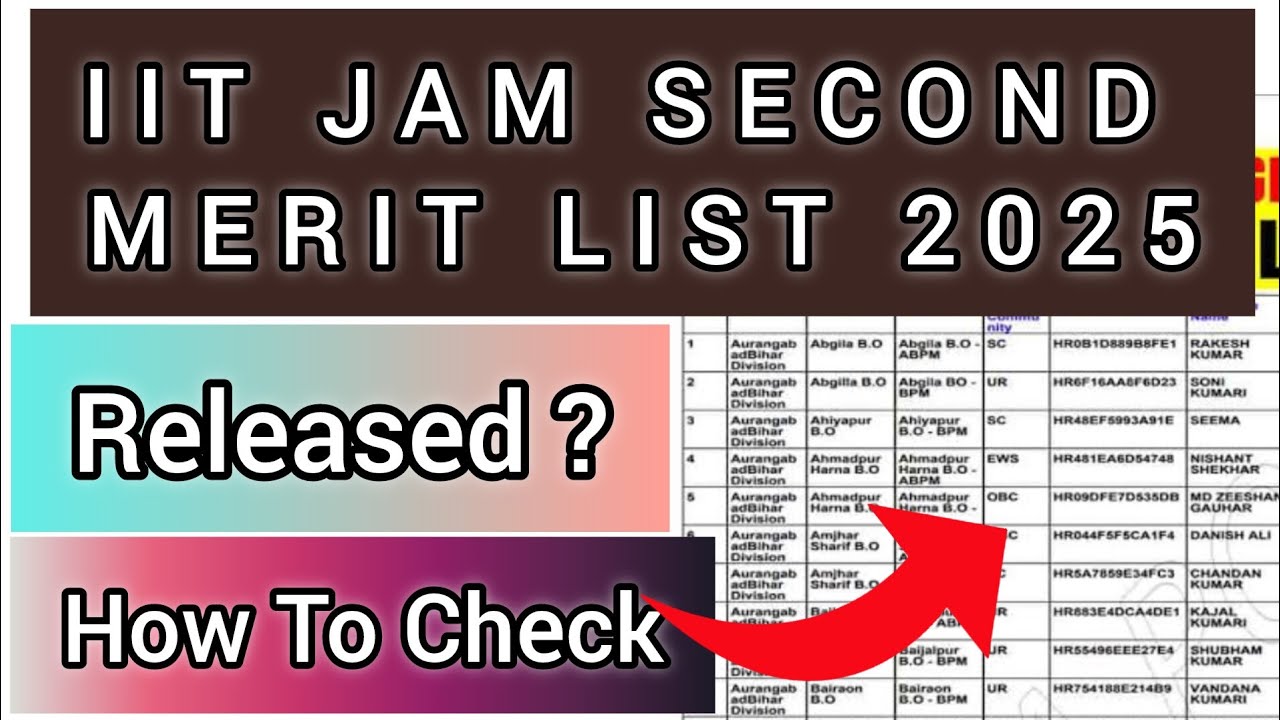 IIT JAM Second Selection List 2025 | How To Check IIT JAM SECOND SELECTION LIST 2025 - YouTube
