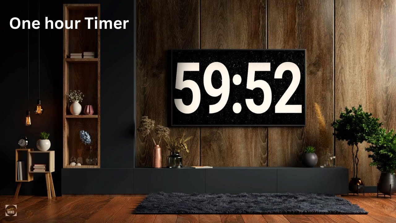One Hour Timer ⏲️ on Your TV Screen with Light Sound of Rain || Just me ...