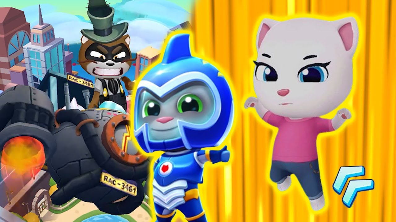 Talking Tom Hero Dash Ultra - Shark Tom X Angela Without Superhero ...