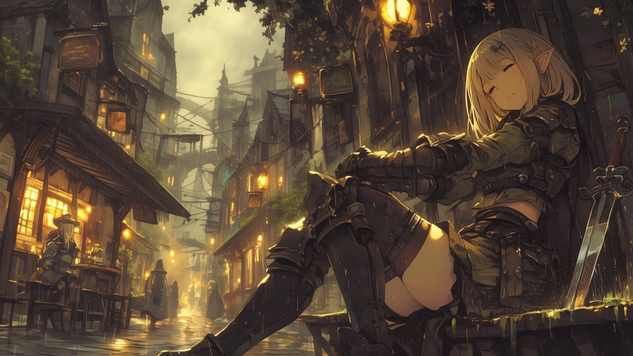 Relaxing Medieval Music with Rain Sounds - Fantasy Bard/Tavern Ambience ...