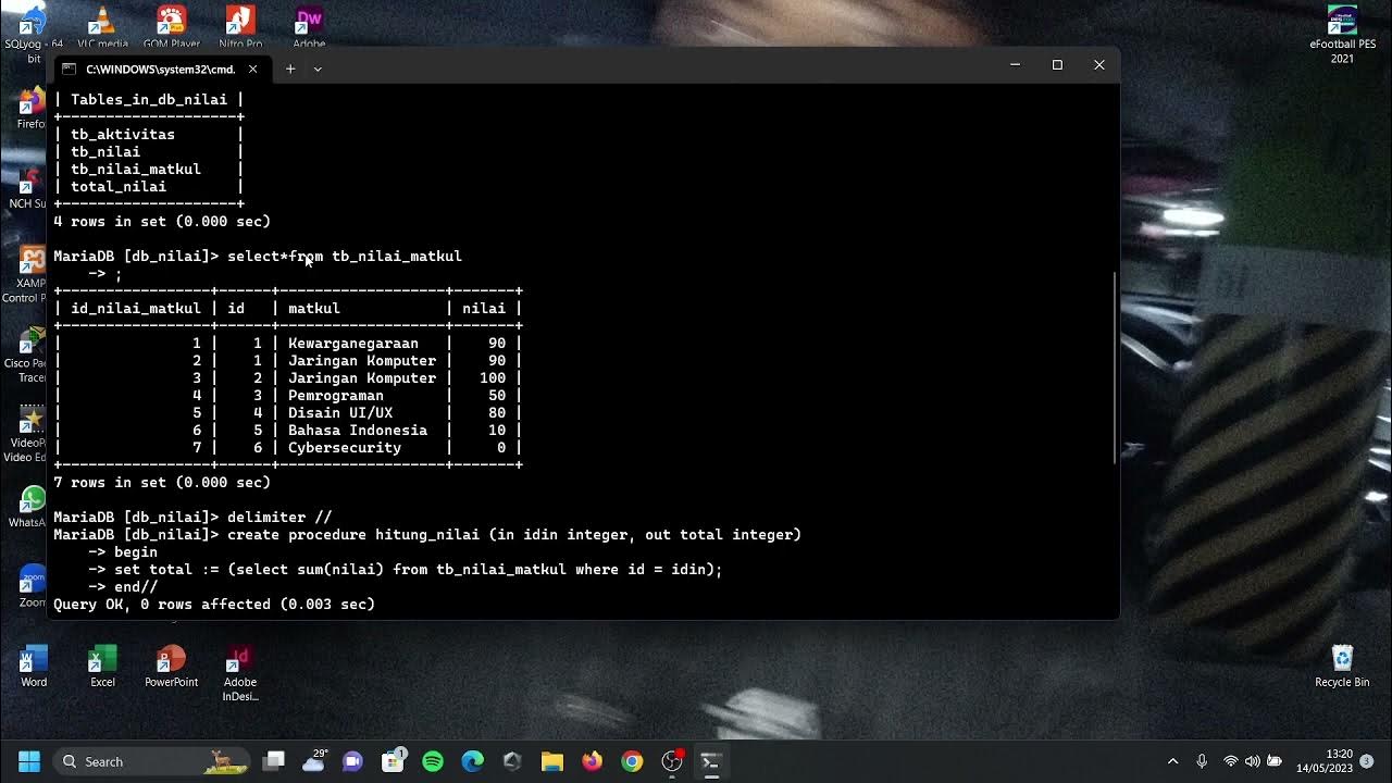 Membuat Cursor Menggunakan Mysql Di Cmd Youtube